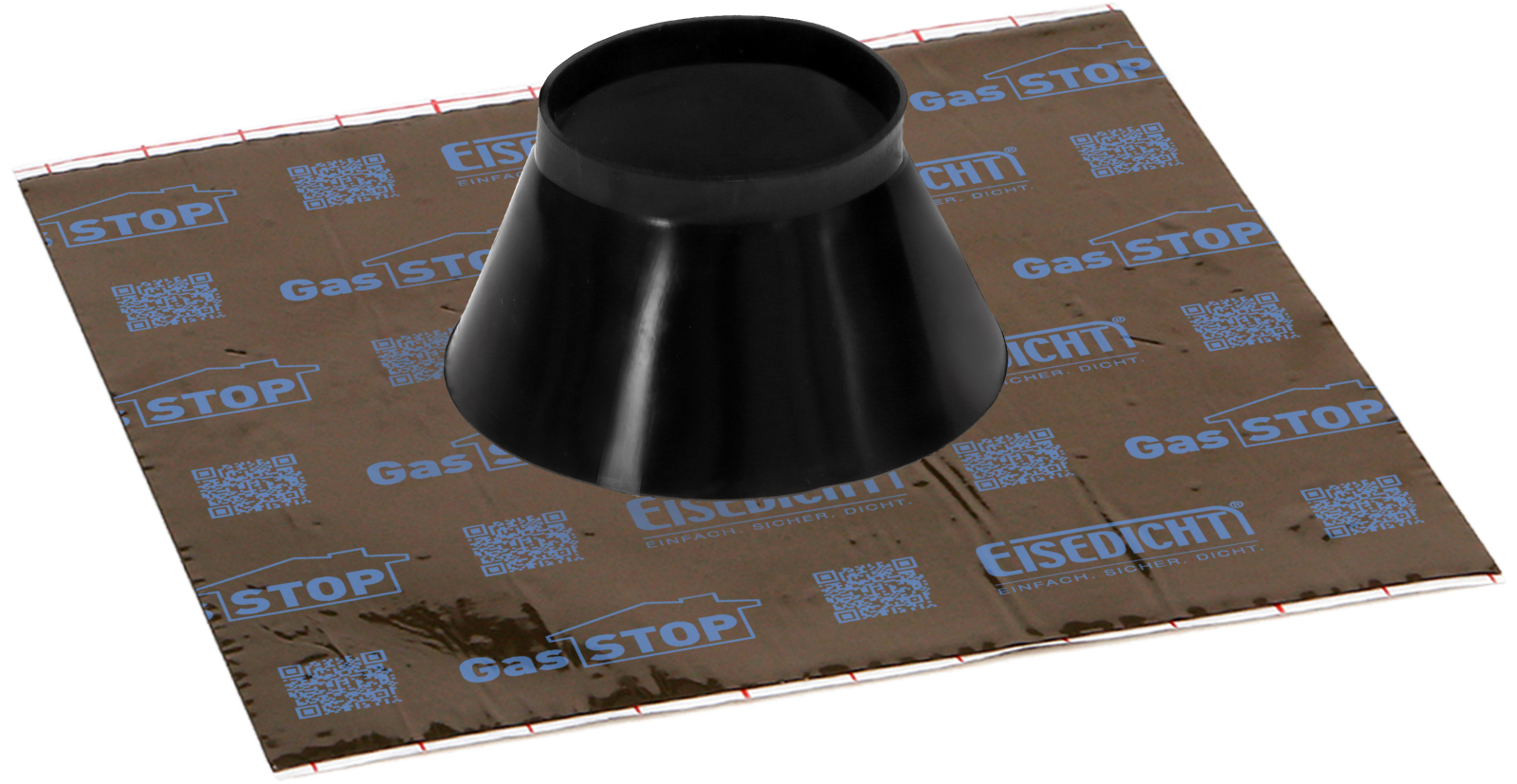 EISEDICHT GasSTOP Manschette RGD Alu-Butyl Ø72-90mm, 230x230mm