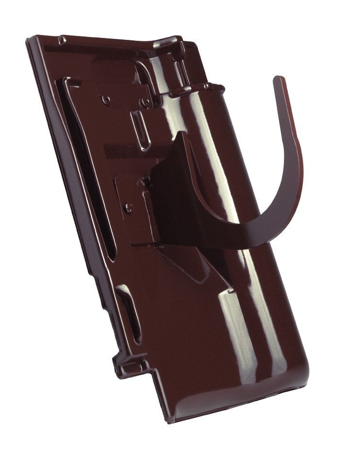 Fleck Schneefangpfanne D 13 braun mit Rundholzhalter