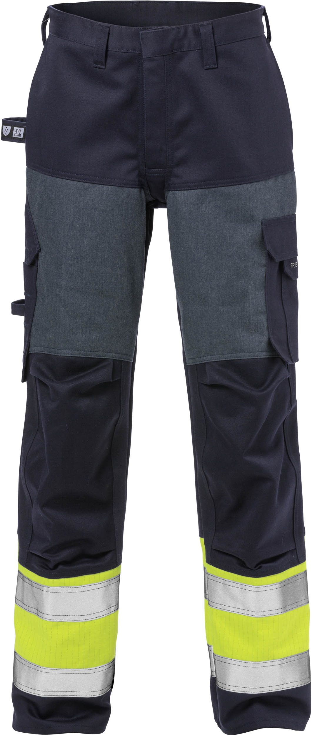 Artikel: FRI Hi-Vis Hose 2591 FLAM - Damen, Kl.1, warn.gelb/marine, R38