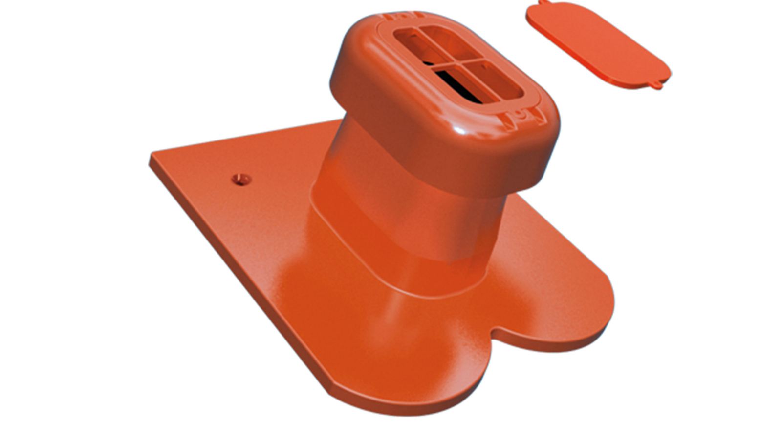 Heuel Alu-Sani-Lüfter naturrot für Biber 18/38 Dächer