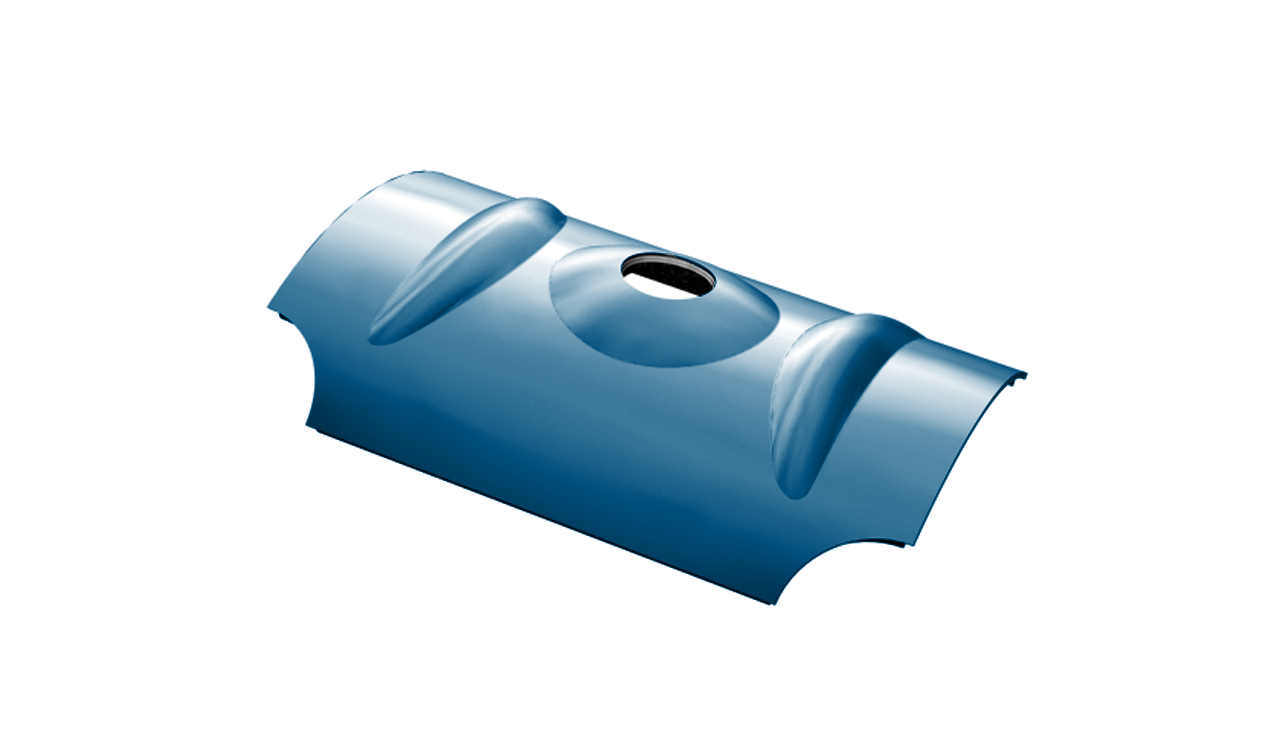 MAAS Alu Kalotte TP 40-100 RAL 5010 Enzianblau – Befestigung Dach