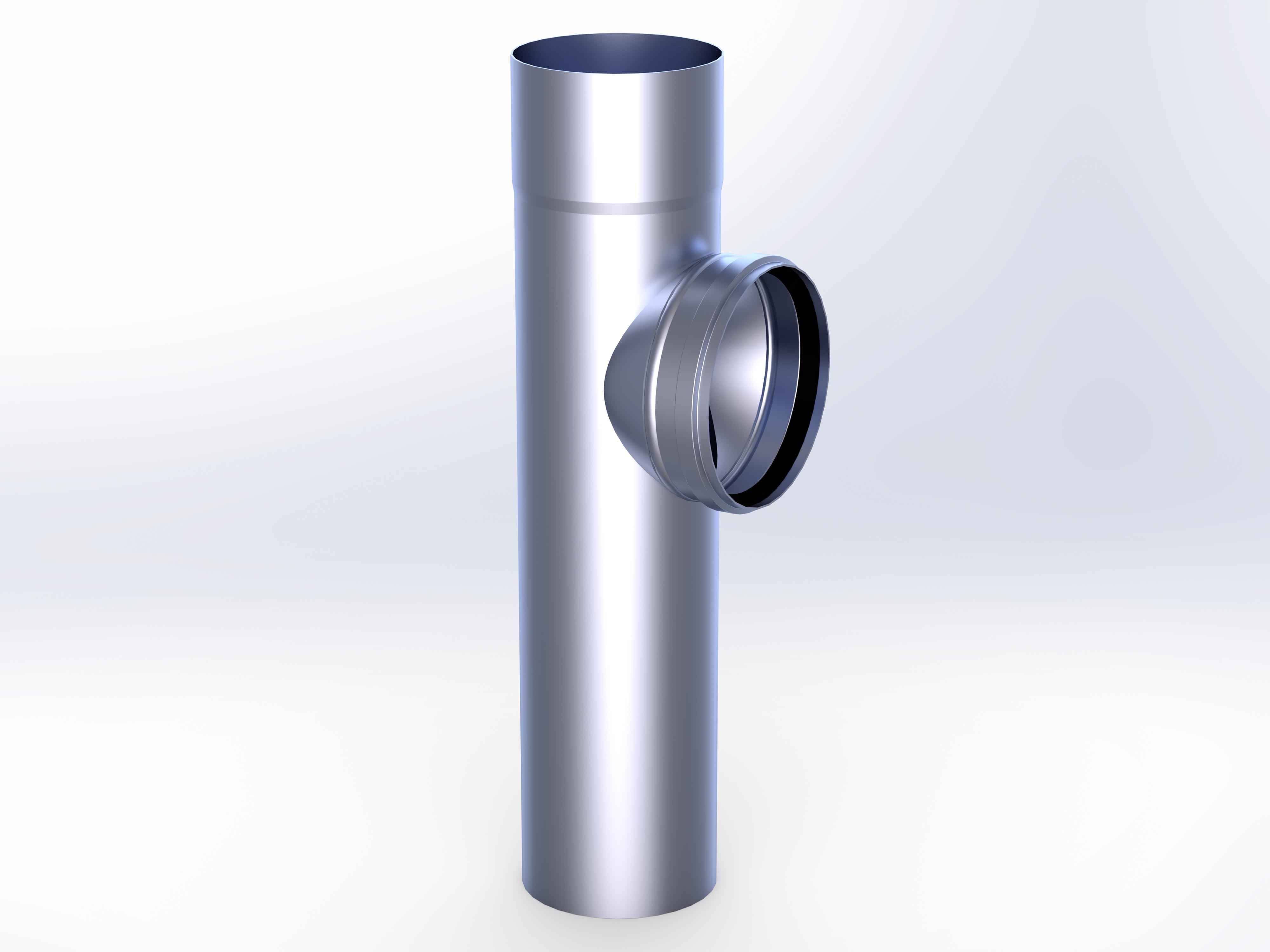 Polybit Rohr-Abzweig Ø50/100 Zink blank für Regenrohr 87,5°