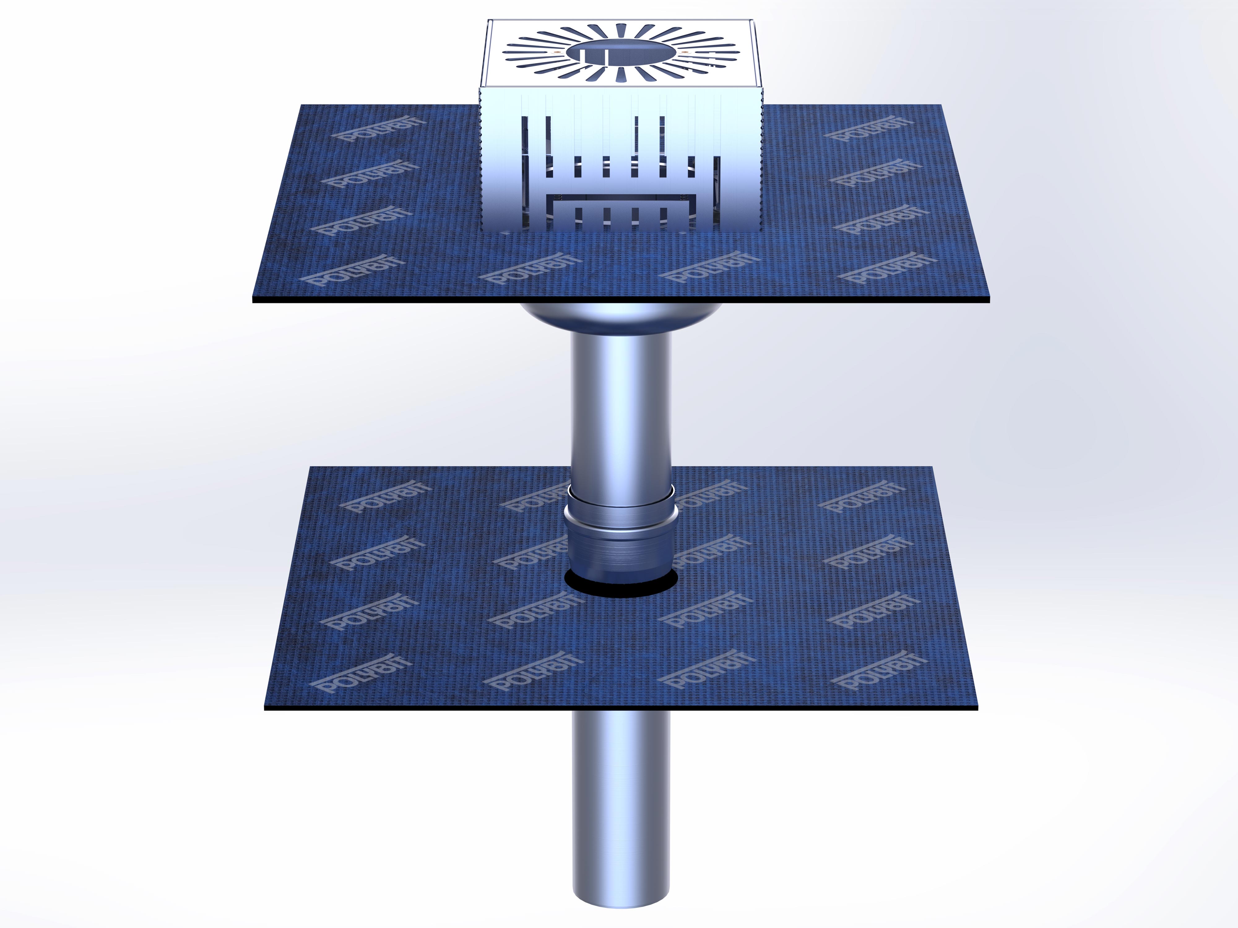 Polybit V4A Balkon-Topf-Gully-System Ø90mm Edelstahl
