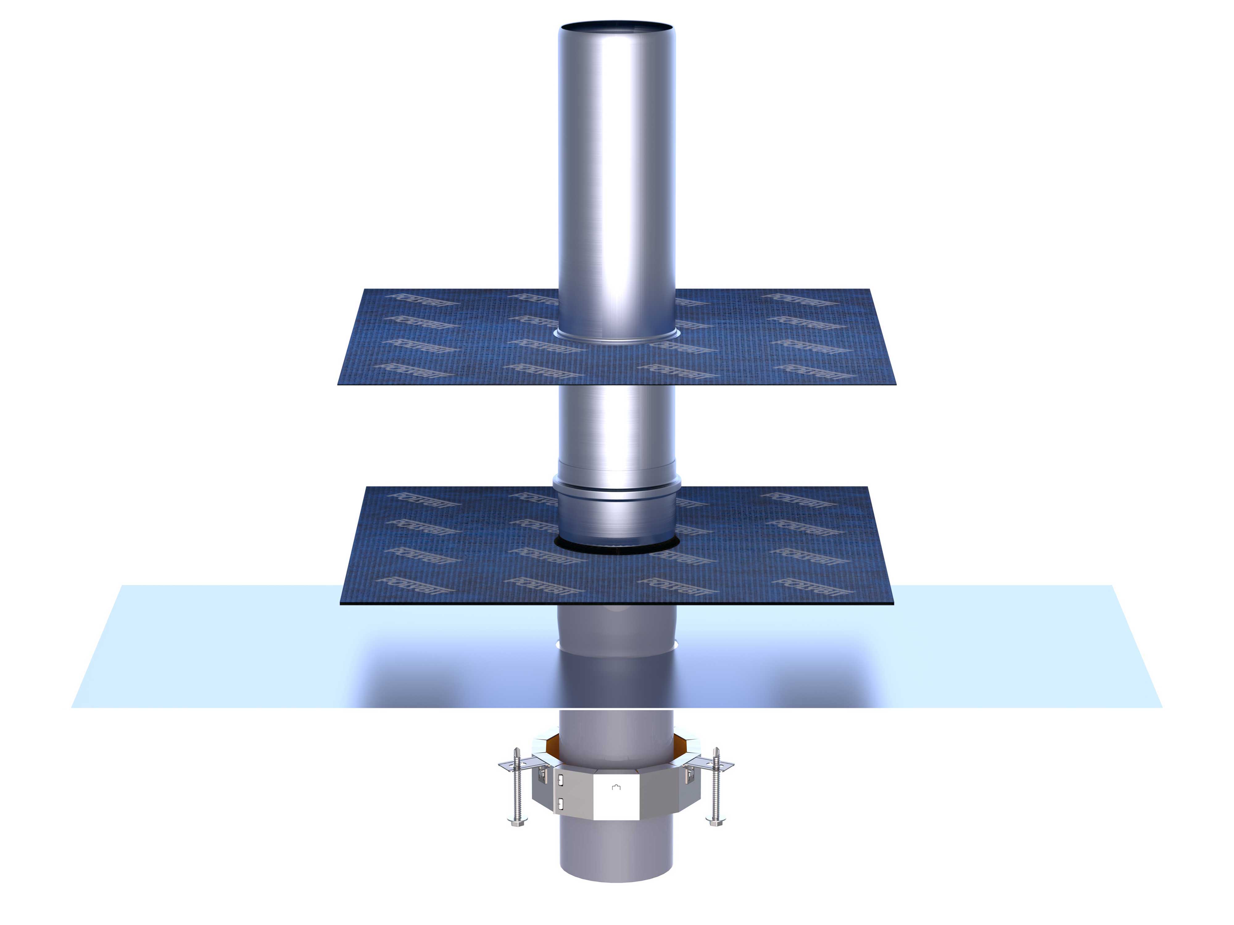 Polybit Brandschutz-Dunstrohr-System Ø160mm Edelstahl V4A