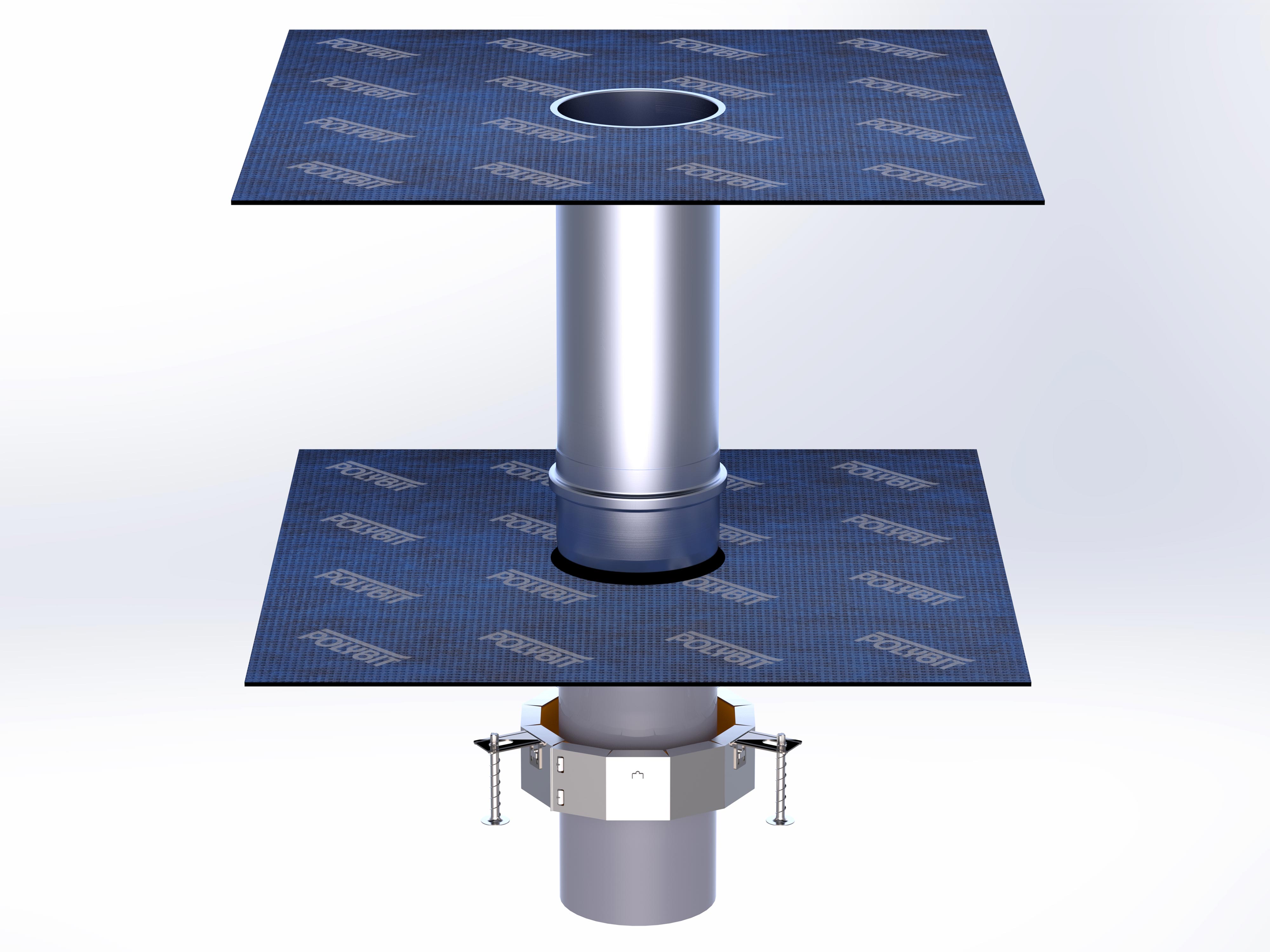Polybit V4A Brandschutz-Dachgully-System Ø110mm Bitumen