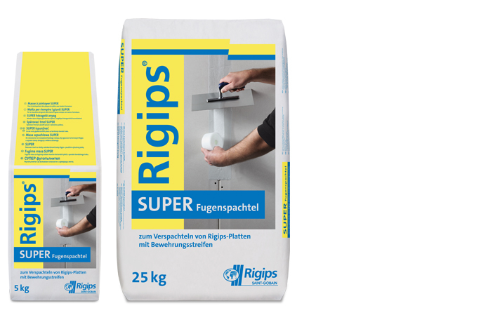 Rigips SUPER Fugenspachtel 25 kg/Sack - Gipsgebundener Spachtel