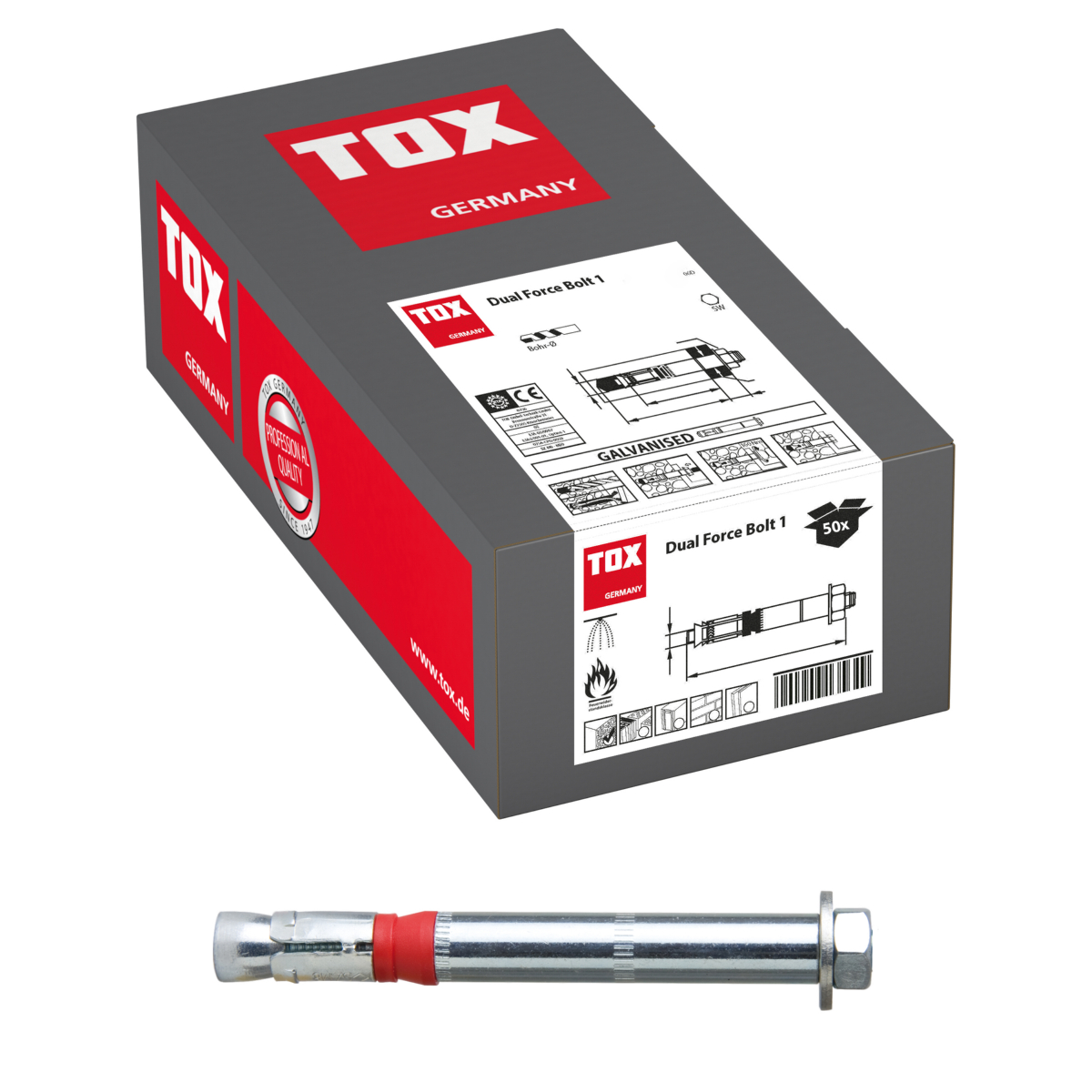 TOX Schwerlastanker Dual Force Bolt 1 12x10mm - 50er Pack