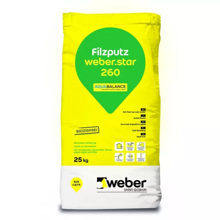 Weber weber.star 260 AquaBalance Außenputz 0,5mm Körnung